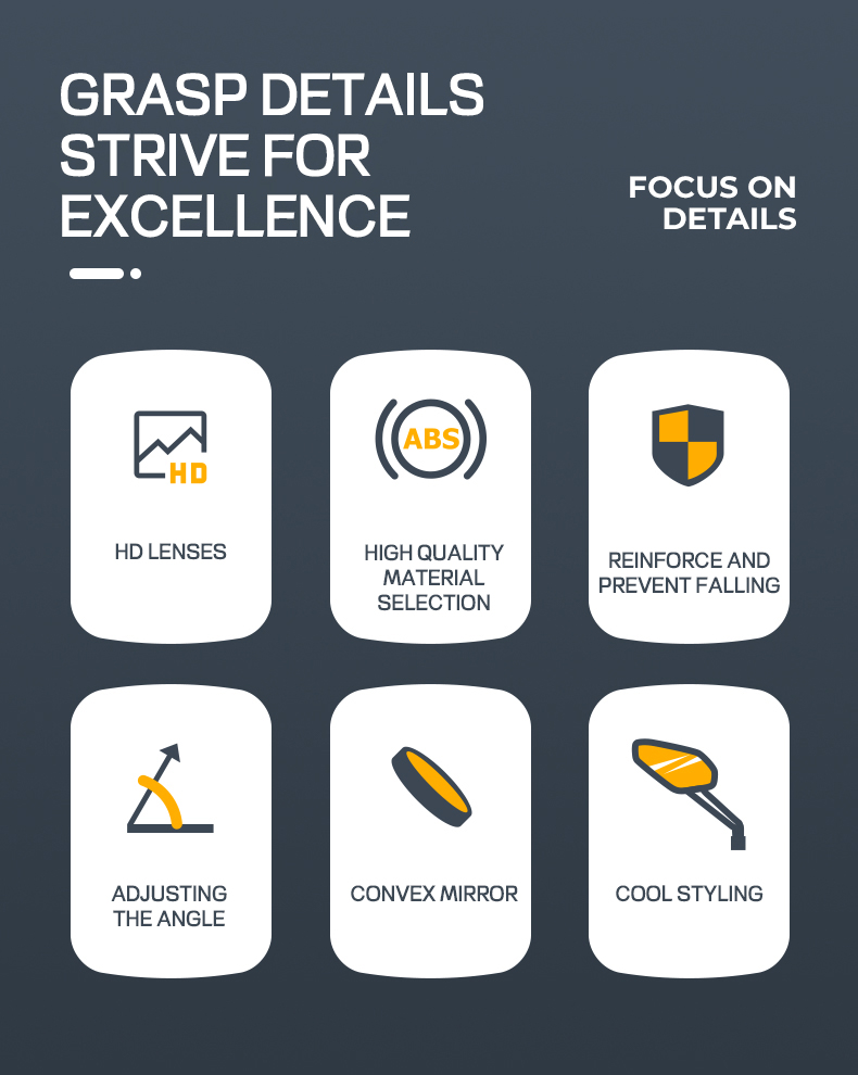 Motorcycle Side Mirror Anti-glare Rotatable Control High Definition ...