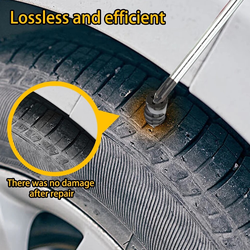 Emergency Tire Patch Kit - 50 Metal Plug Nails for 0.1-5mm Punctures ...