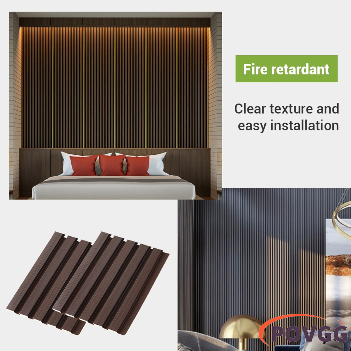 One use for 100 years WPC wall panel grille Anti-mildew Moisture-proof ...