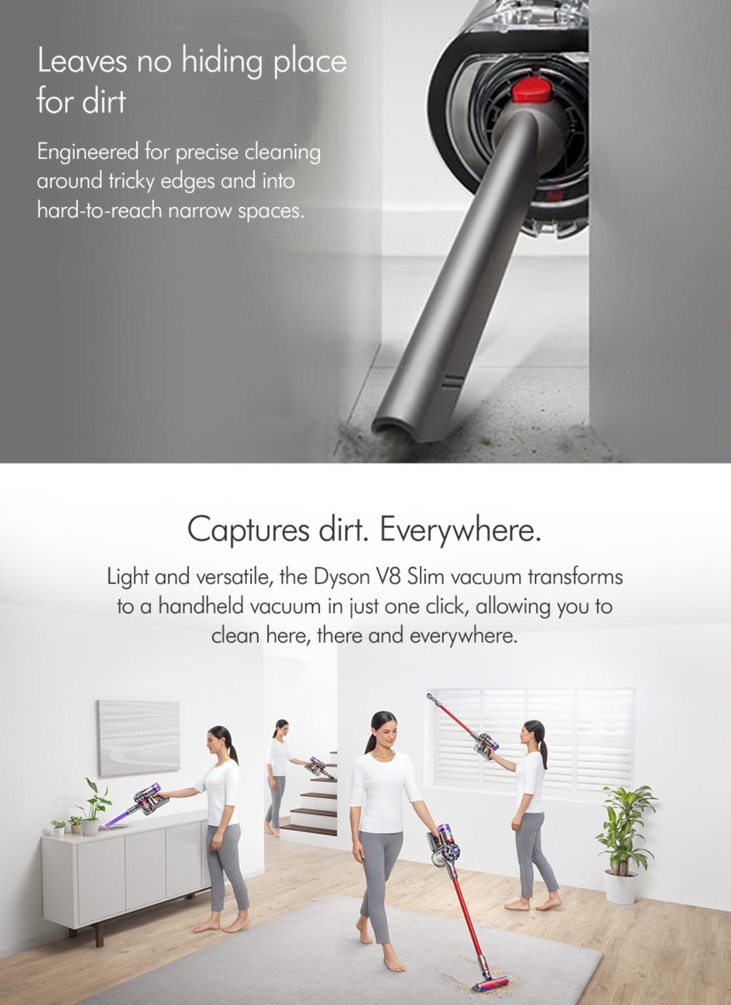 Dyson V8 Slim Fluffy Cordless Vacuum Cleaner | 4-in-1 with dock | 40 ...