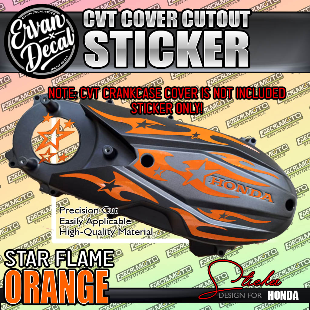 HONDA CLICK 125i 150i V2 / V3 CVT CUTOUT VINYL STICKER STAR FLAME INDO ...
