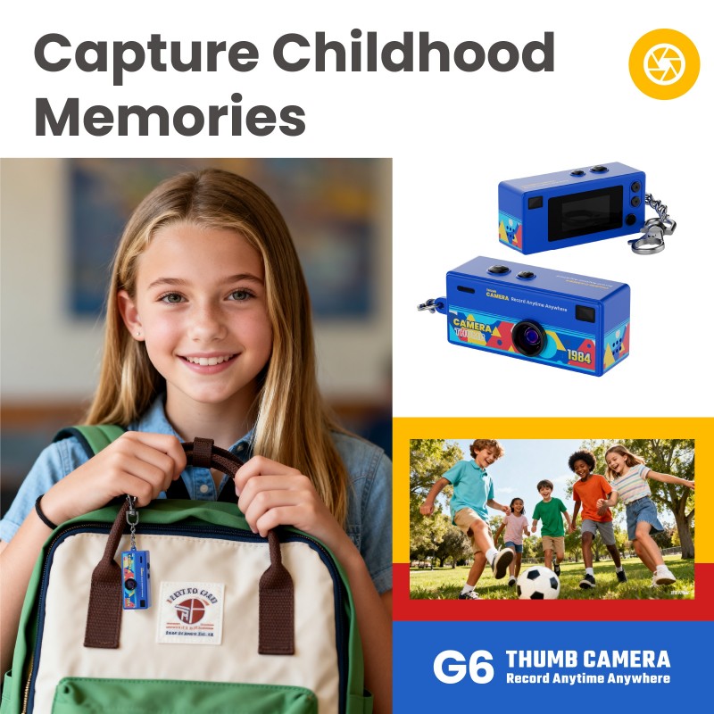 G6 Thumb Keychain Camera 0.96 Inch Retro Mini Action Cameras 1080P Very ...