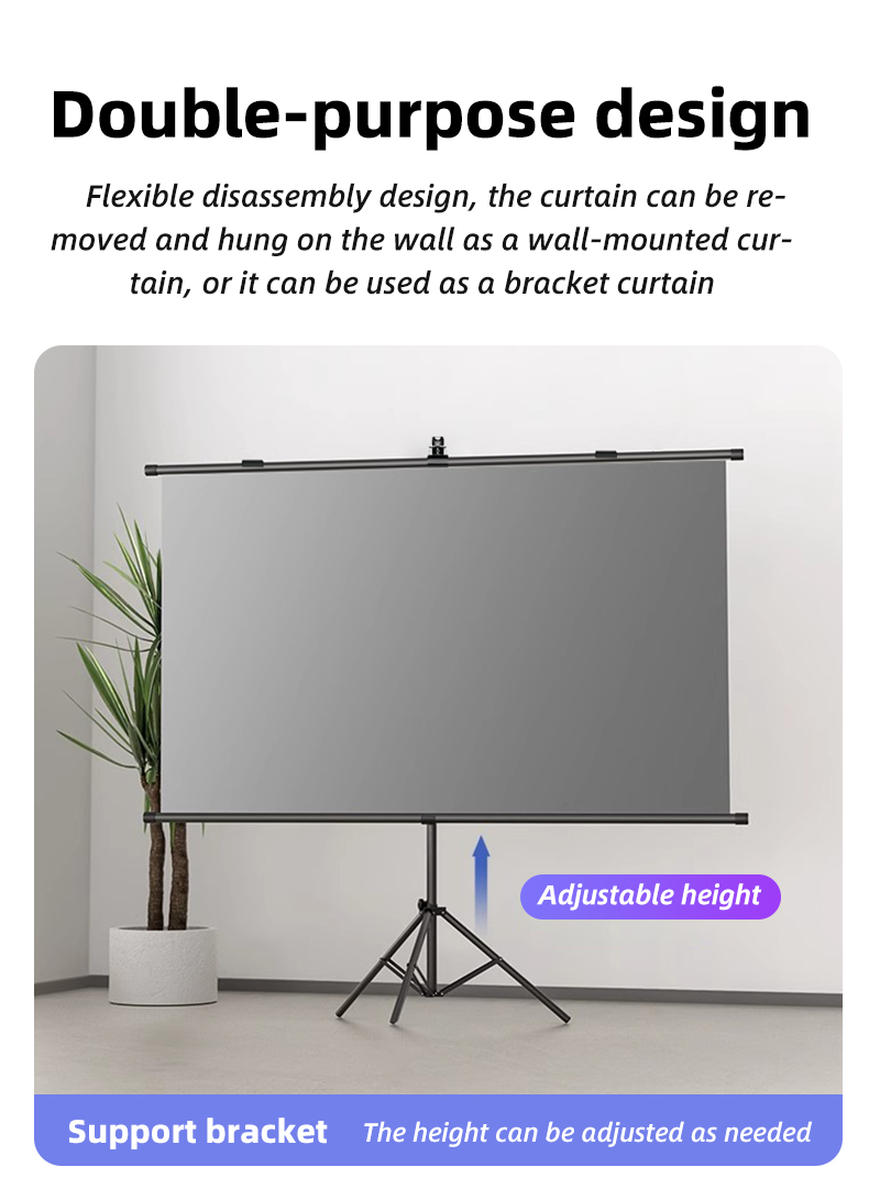 MODOFO Anti-light Projector Screen 84/100 Inch 16:9 Screen Pull Down ...