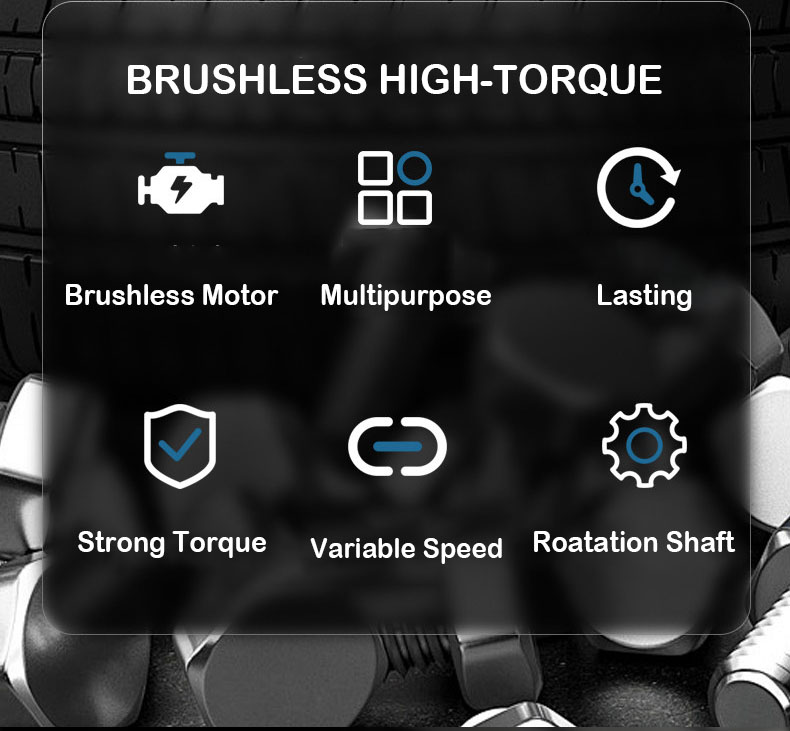 Electric Impact Wrench Cordless wireless Brushless 1980VF Rechargeable ...