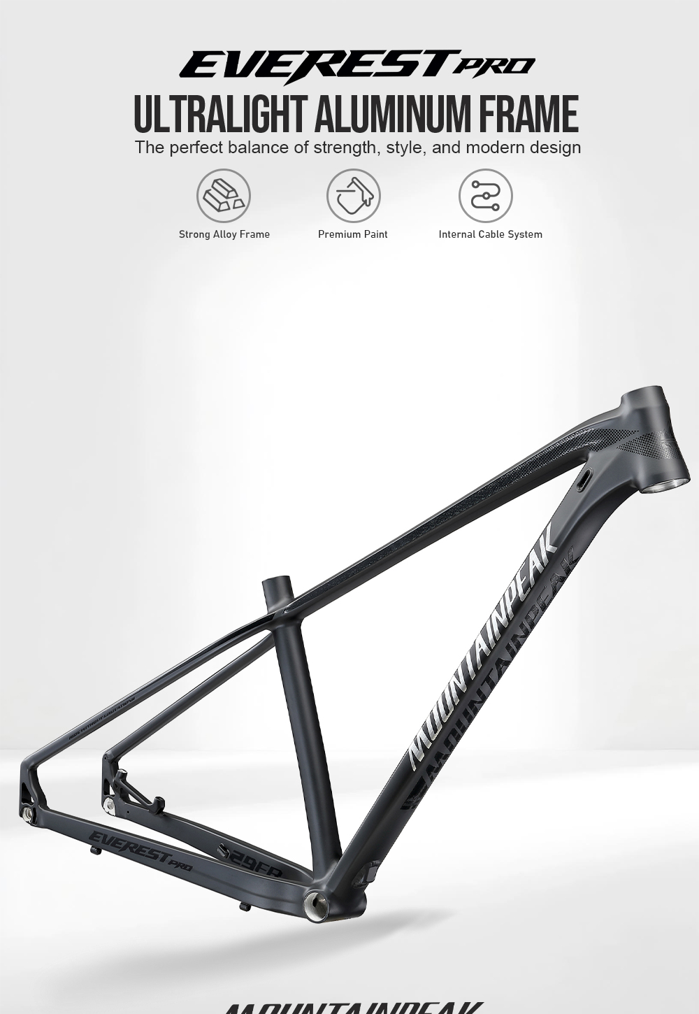 MOUNTAINPEAK EVEREST PRO FRAME Aluminum Alloy 29er Medium Lightweight ...