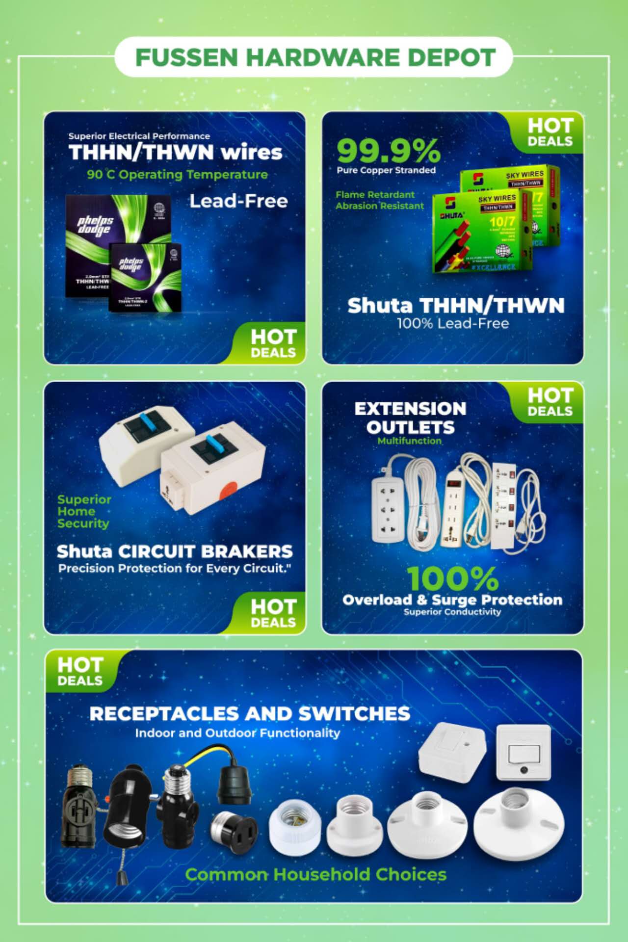 SHUTA Classic Home Light Switch&Outlet 1gang 2gang 3gang Wall Switch ...