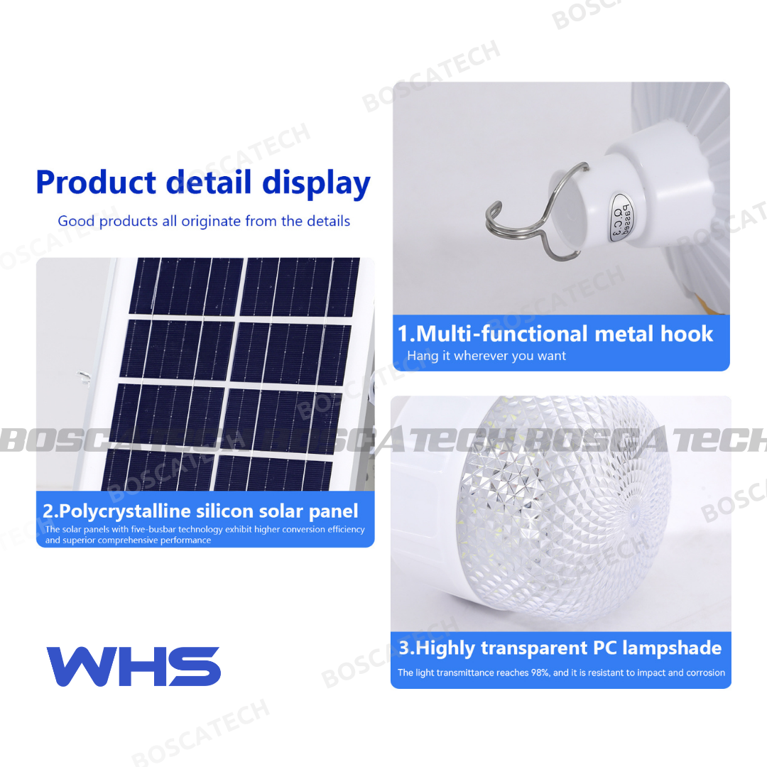 WHS Solar-Powered LED Outdoor Light Bulb with Wireless Remote IP65 ...