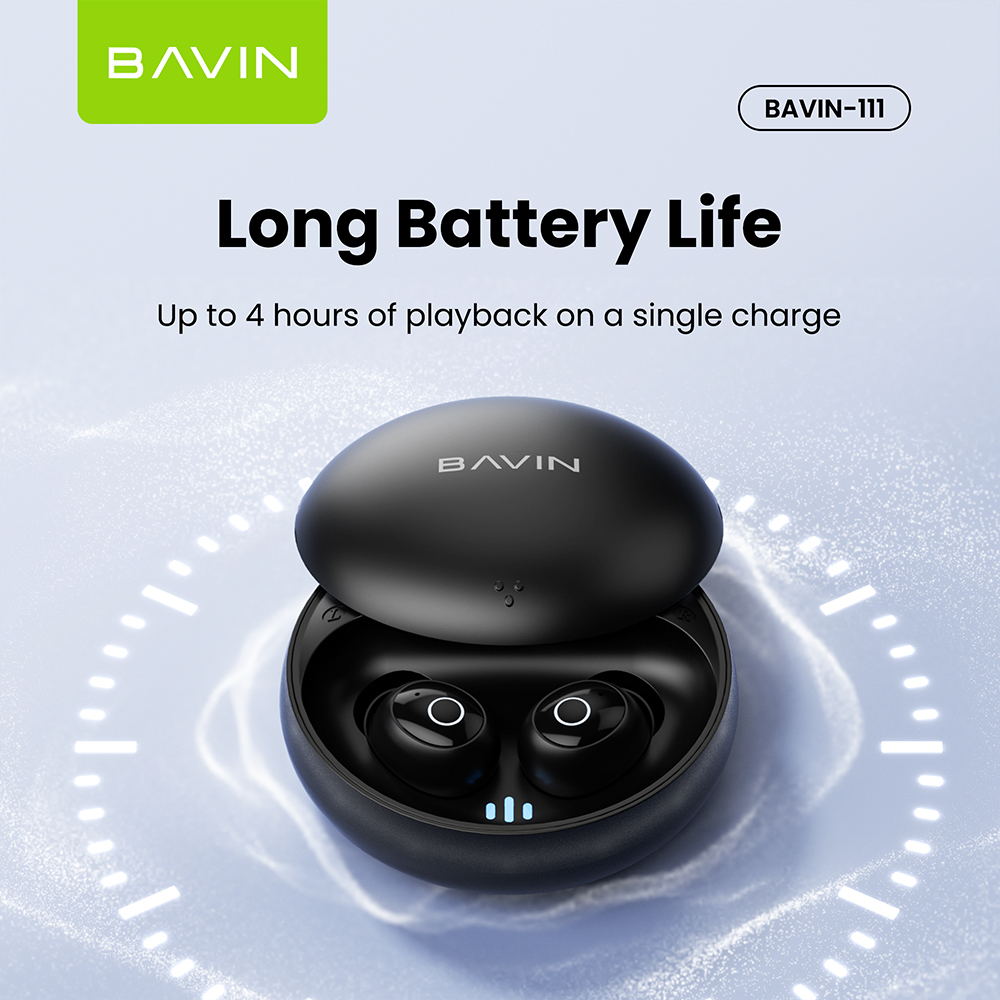 BAVIN BA111 Hi-Res Audio TWS Mini Bluetooth 5.4 Wireless Earbuds w ...