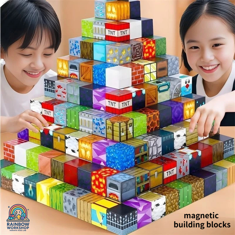 Minecraft magnetic building blocks, free-building assembly toy for boys ...