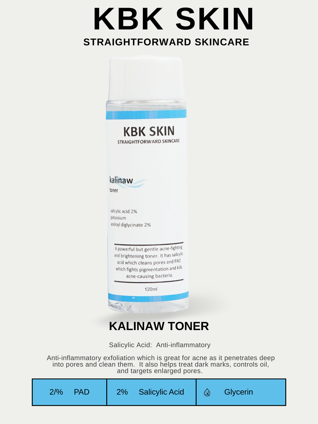 KBK SKIN KALINAW TONER (SALICYLIC ACID 2% + POTASSIUM AZELOYL ...