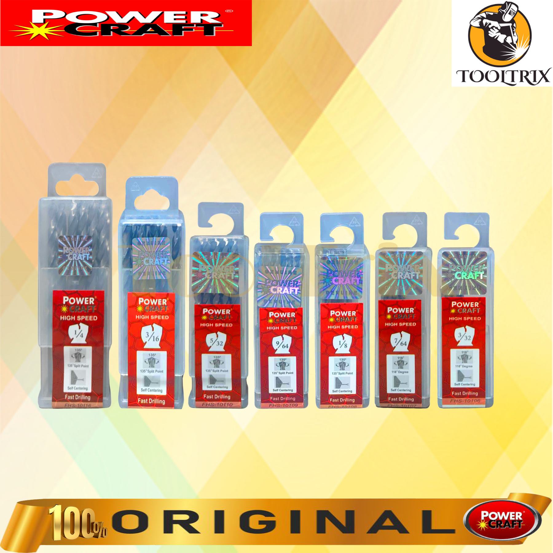 Power Craft ORIGINAL HSS Drill Bits Heavy Duty (Sold per tube-10pcs ...