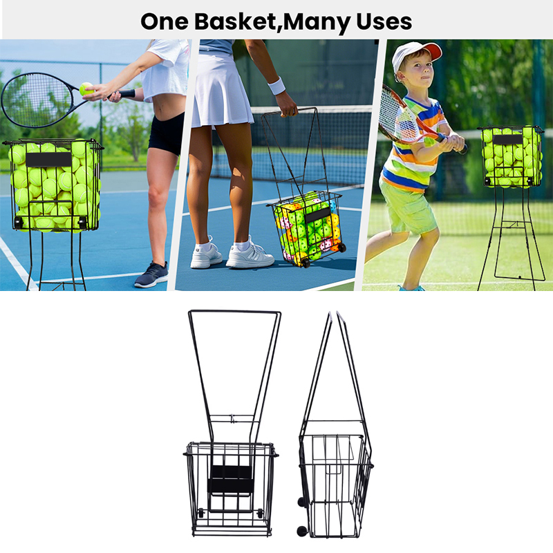 Portable Tennis Ball Collector Large Capacity Pickleball Pick Up Basket ...