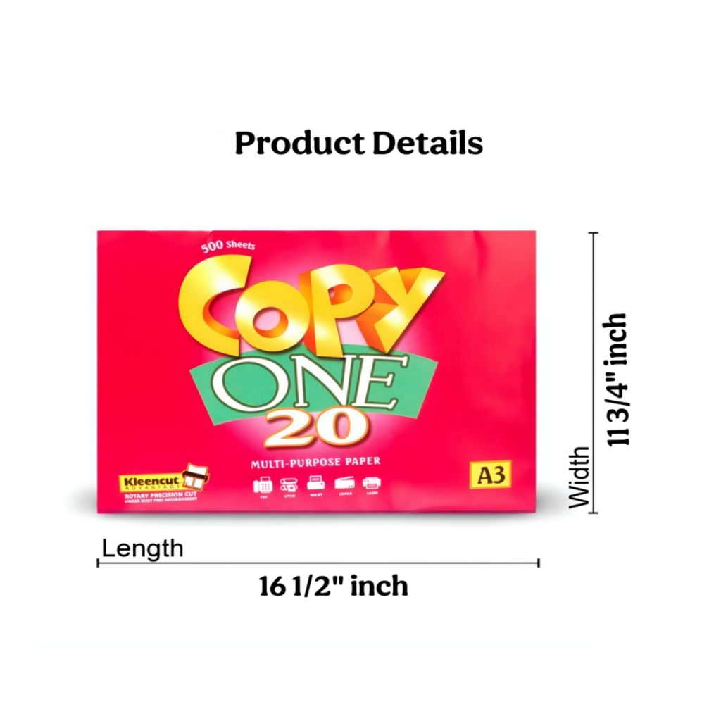A3 COPY ONE - 70gsm Sub20 Ultra White Bond Paper Coupon Band 500 Sheets ...