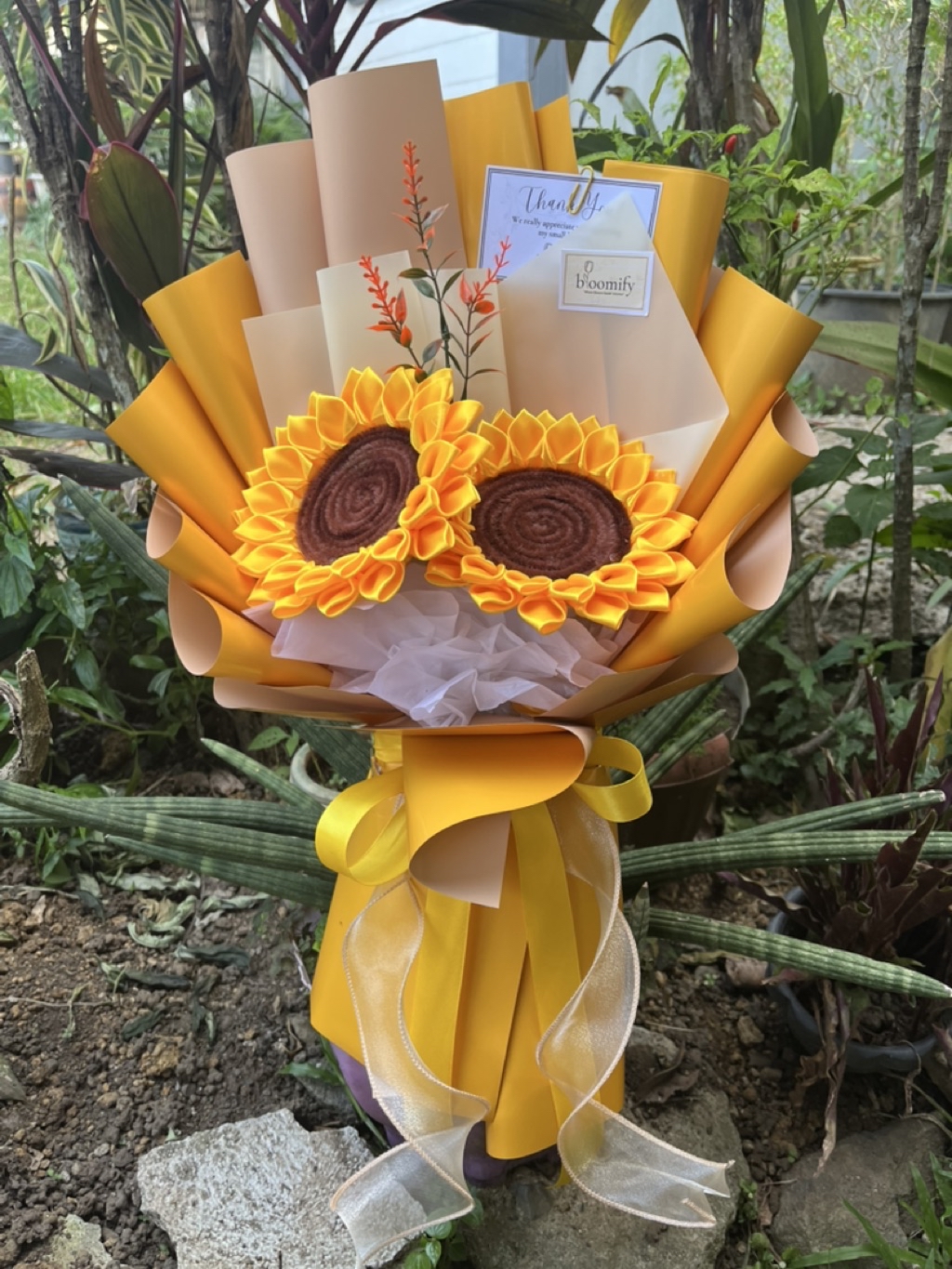 2pcs. Satin Sunflower Bouquet (with free letter card) | Shopee Philippines