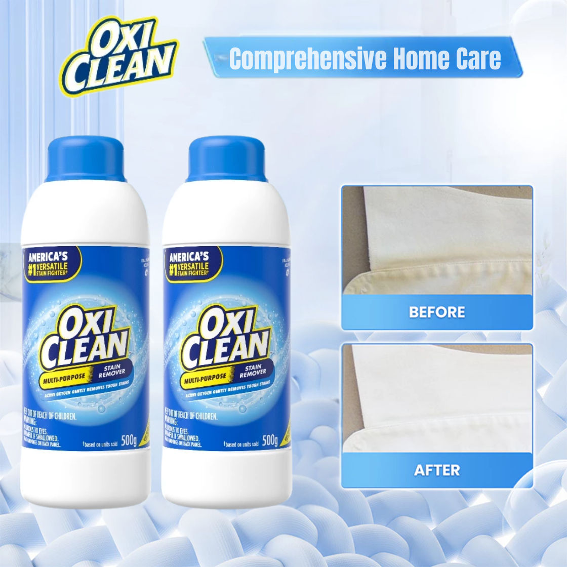 OxiClean Laundry Powder removes yellow stains and tough dirt without ...