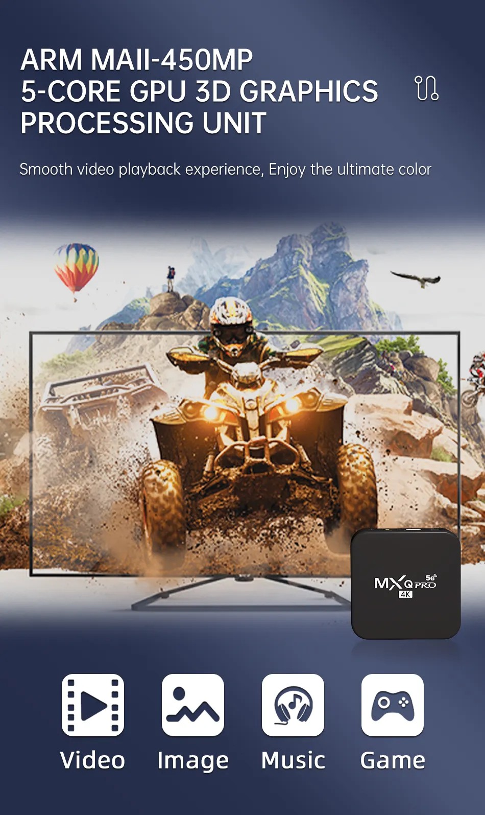 MXQ Pro 4K FHD TV Box Smart Android 2.4G/5G WIFI Bluetooth TV Boxes ...