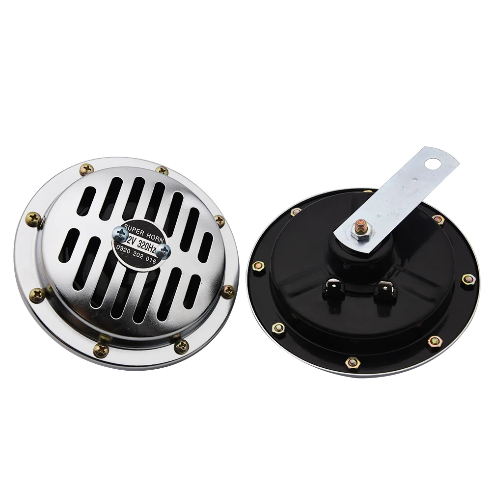12V/24V Universal Car Disc Pot Horn Super Loud With Dual Tone 430hz ...