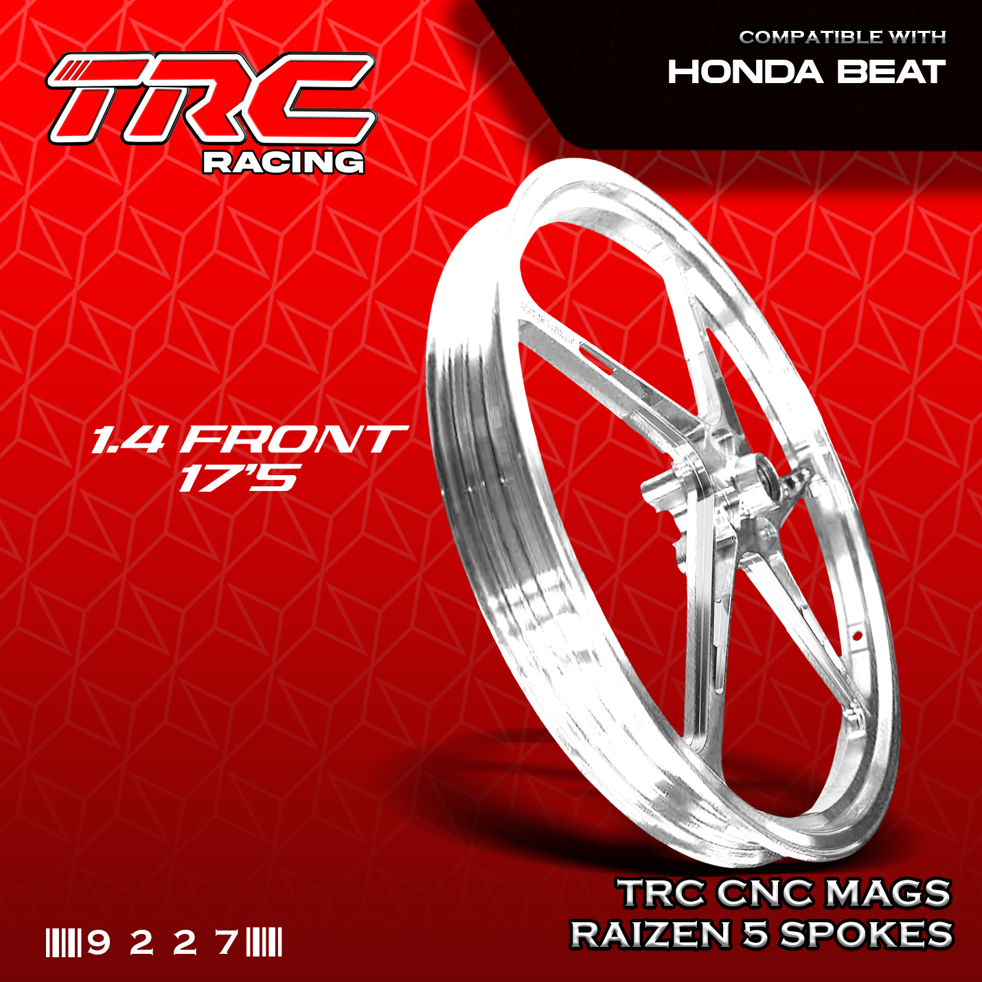 TRC CNC RAIZEN 5 SPOKES MAGS(1.4F x 1.4R x 17) for BEAT 9227 | Shopee ...
