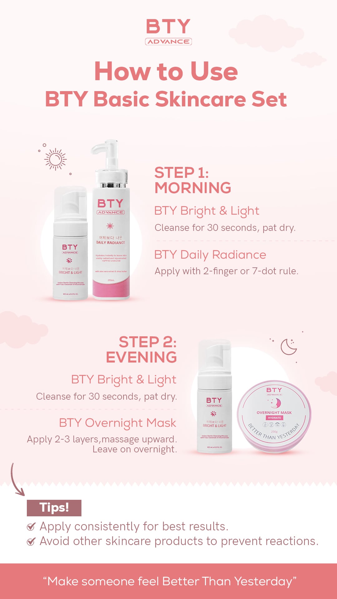 BUY 2TAKE 2 SET (BTY OVERNIGHT MASK,BTY DAILY RADIANCE,BTY SUNSTICK AND ...