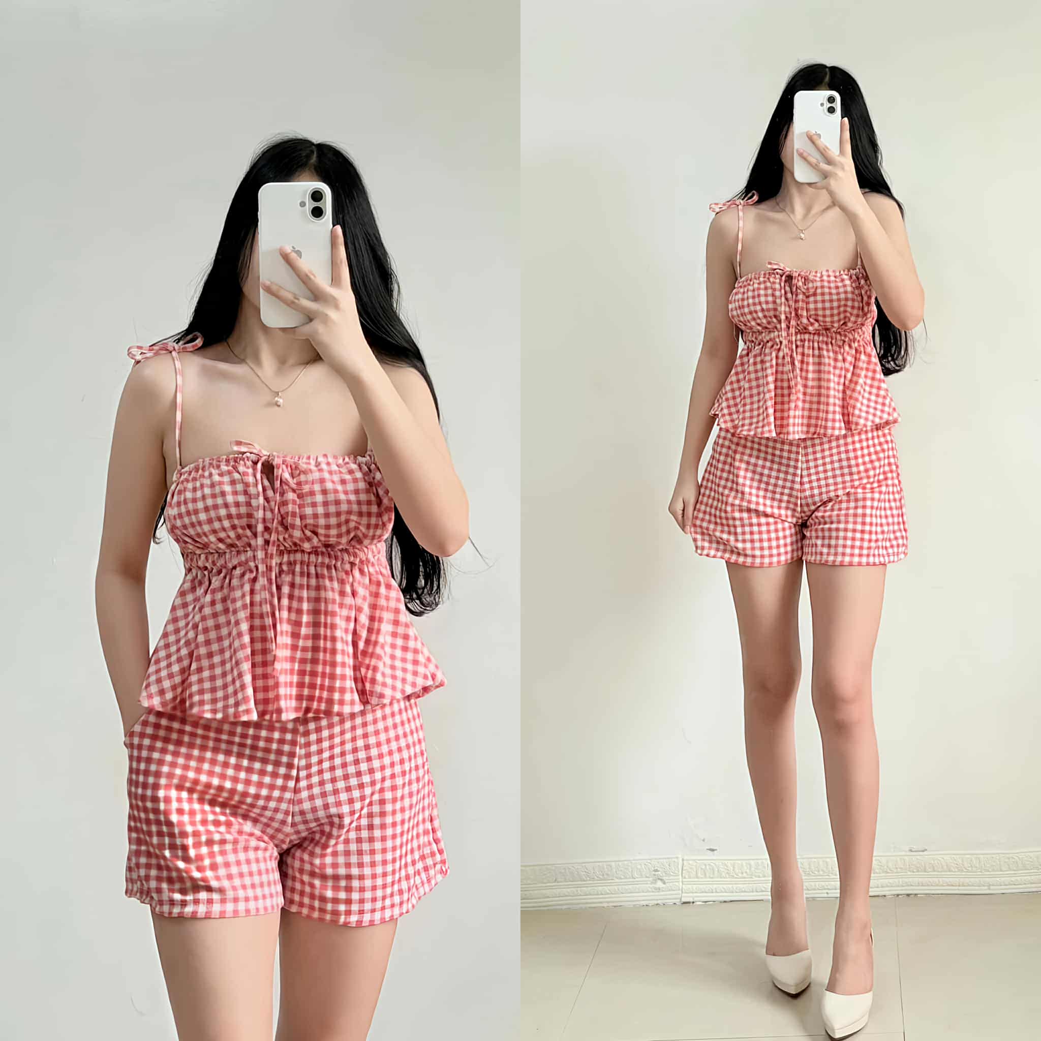 DBS LEAH Terno Coords Top with Shorts Crepe Fabric SMALL to LARGE ...