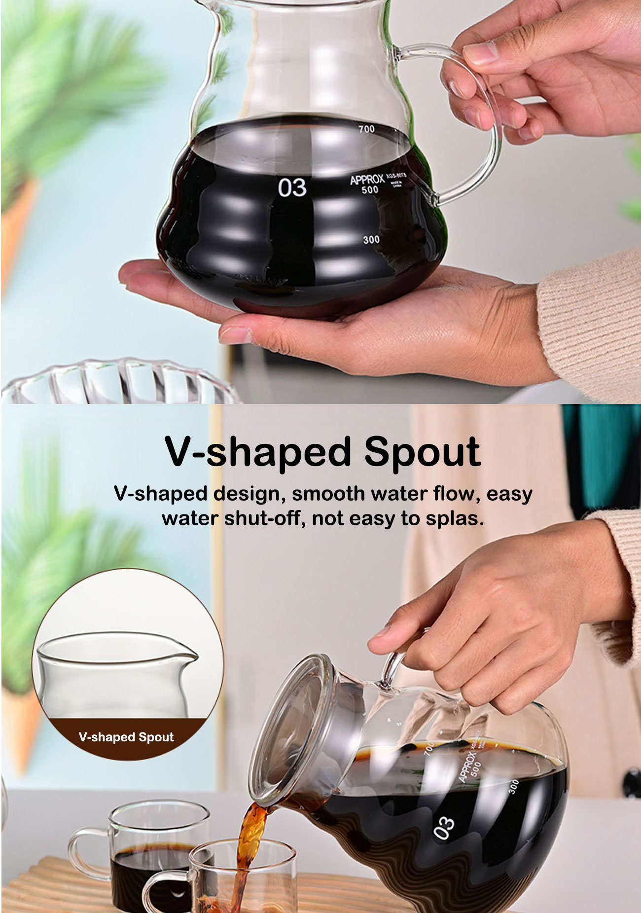 Coffee Dripper Set V60 Coffee Filter Reusable Strainer Pour Over Coffee ...