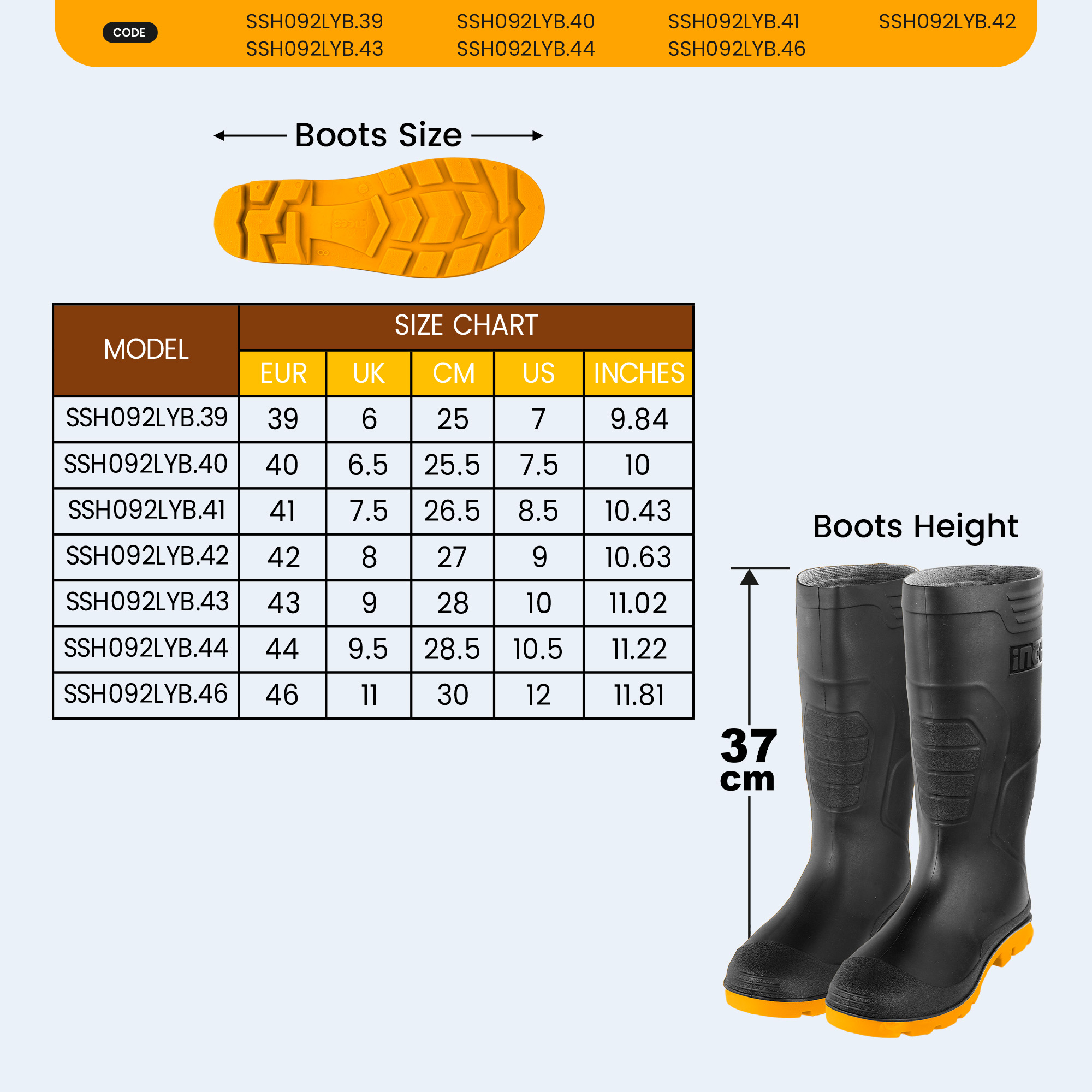 INGCO Rain Boots Size 39-46 | Shopee Philippines