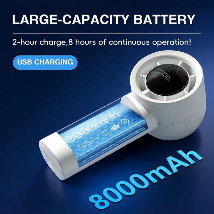 Portable Mini Fan Multifunctional Adjustable Turbine Fan Digital ...