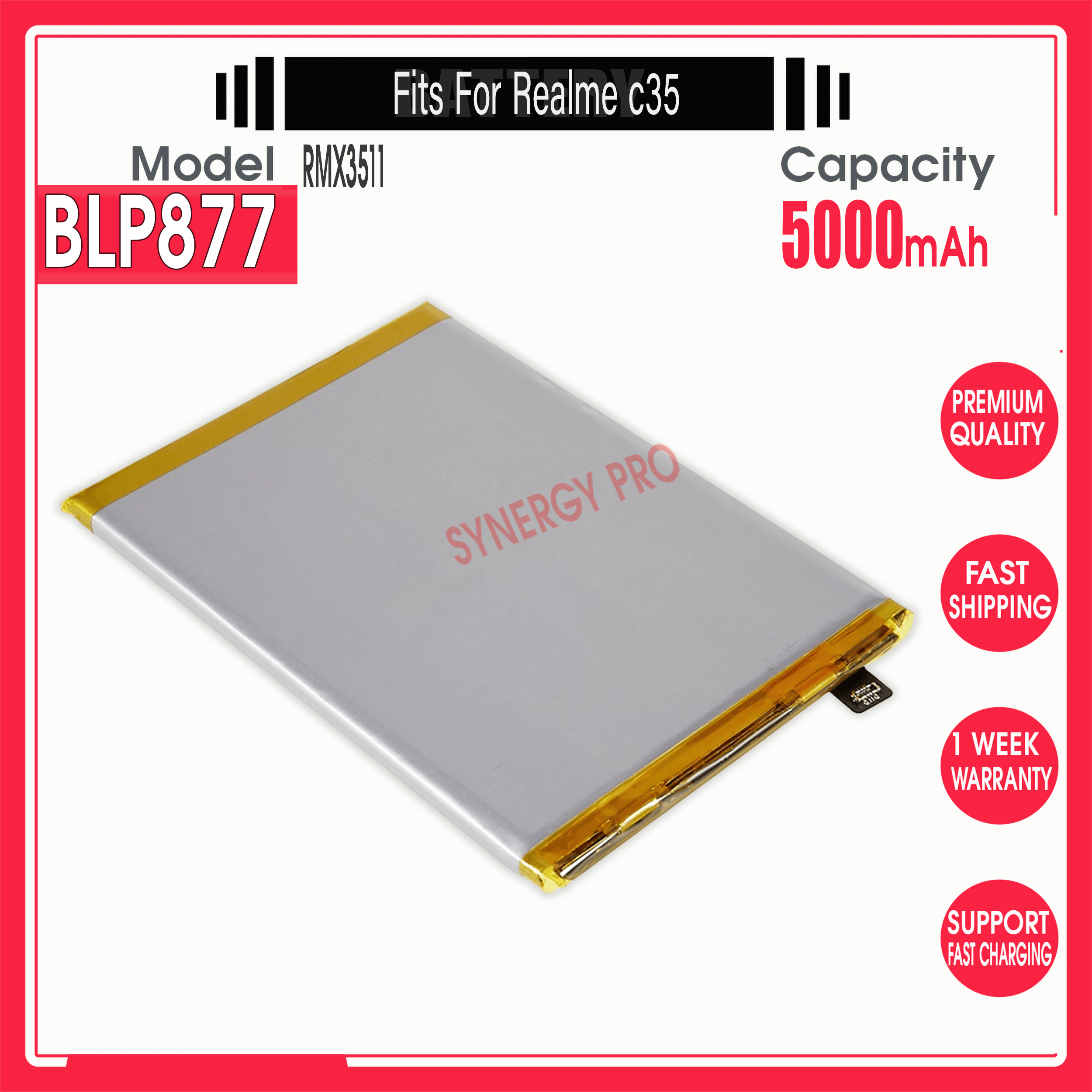 BLP877 BATTERY FOR REALME C35 BATTERY MODEL BLP877 5000MAH CAPACITY ...
