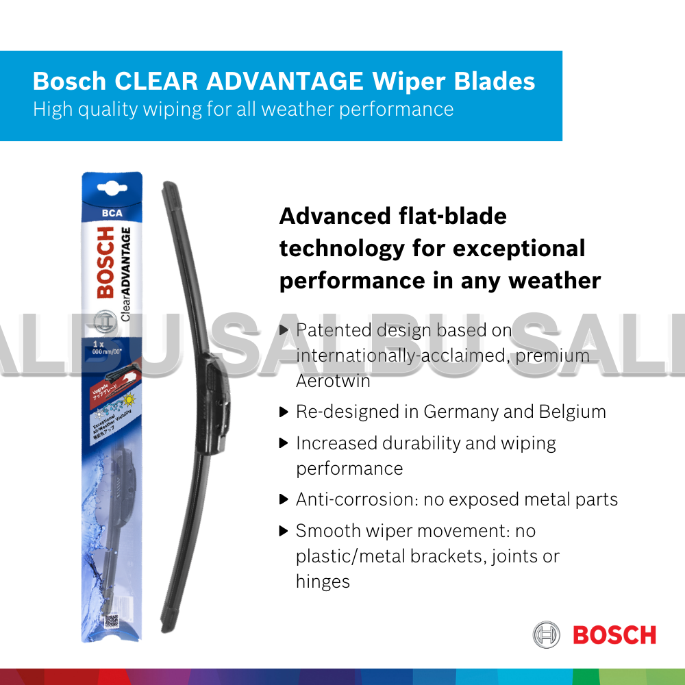 BOSCH CLEAR ADVANTAGE WIPER SET FOR TOYOTA VIOS, WIGO & YARIS | Shopee ...