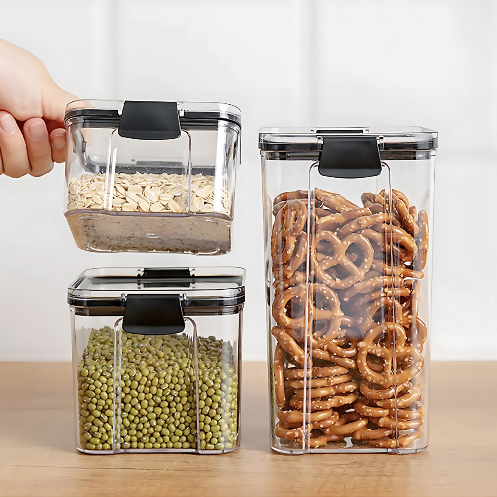 Food Cereal Storage Kitchen Seal Storage Tank Square Food Preservation ...