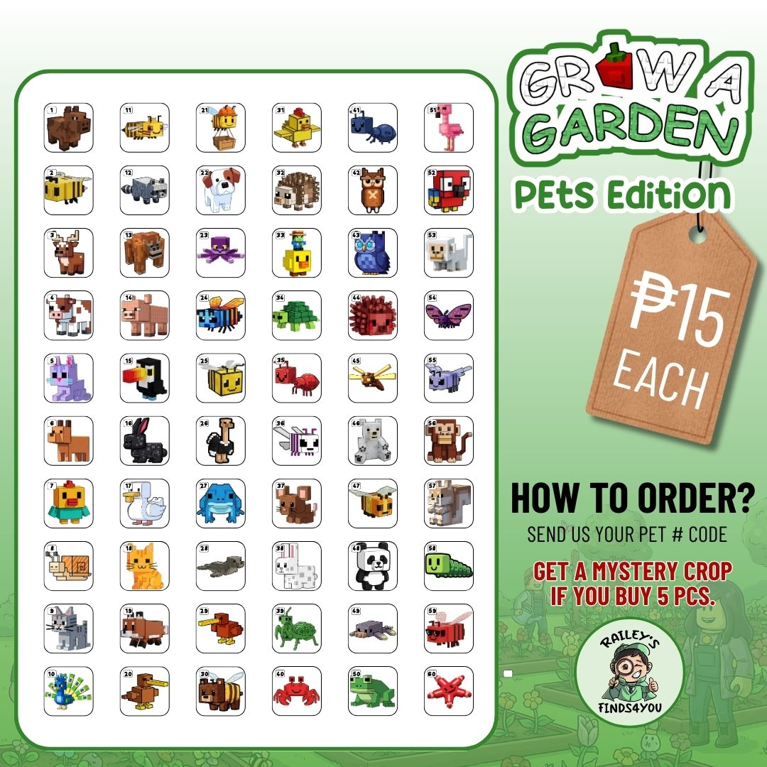 Grow A Garden Stickers – Crops Edition & Pets Edition Stickers ...