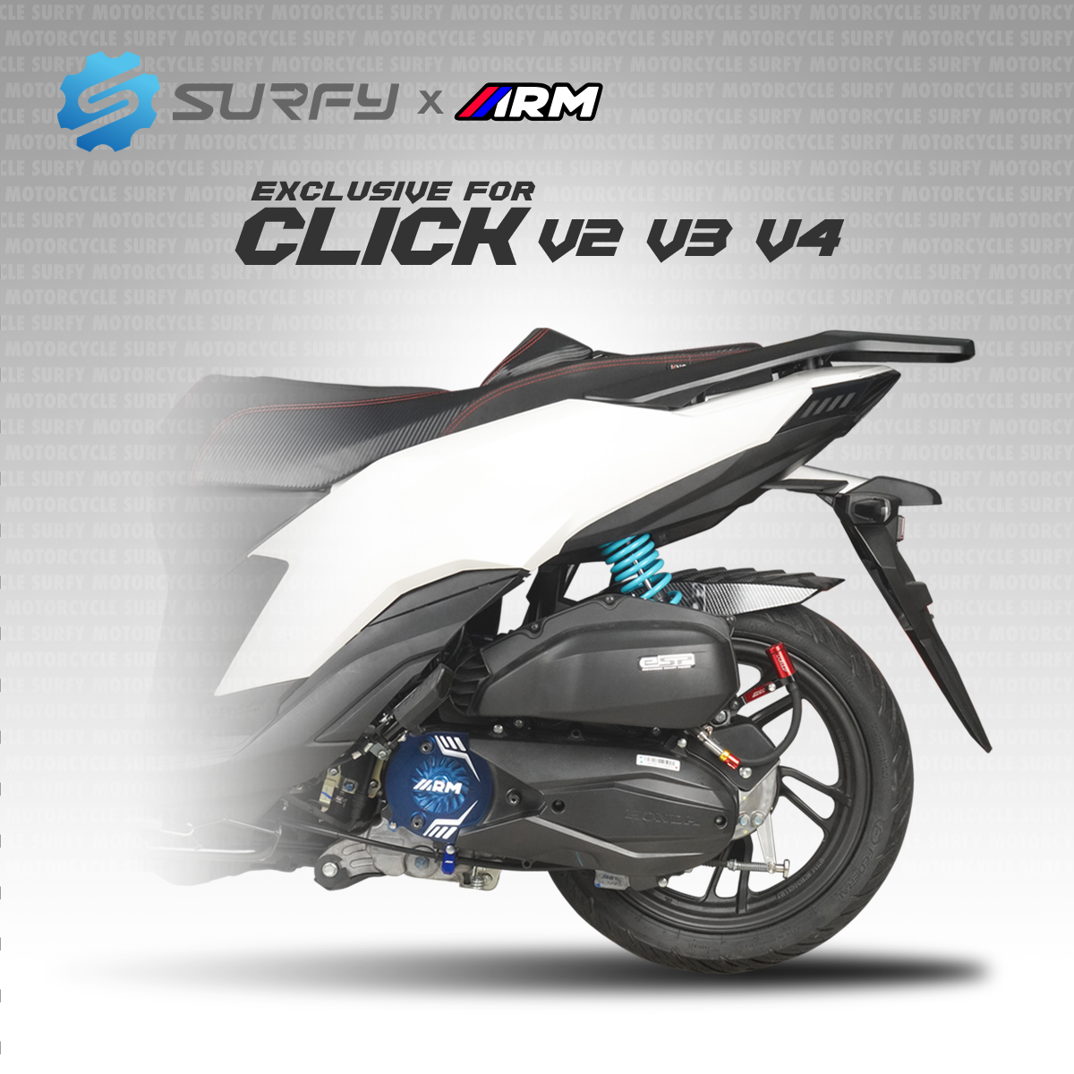 ARM Acrylic CVT Cover For Click 125i 150i v2 v3 v4 Laser-Cut Glossy ...