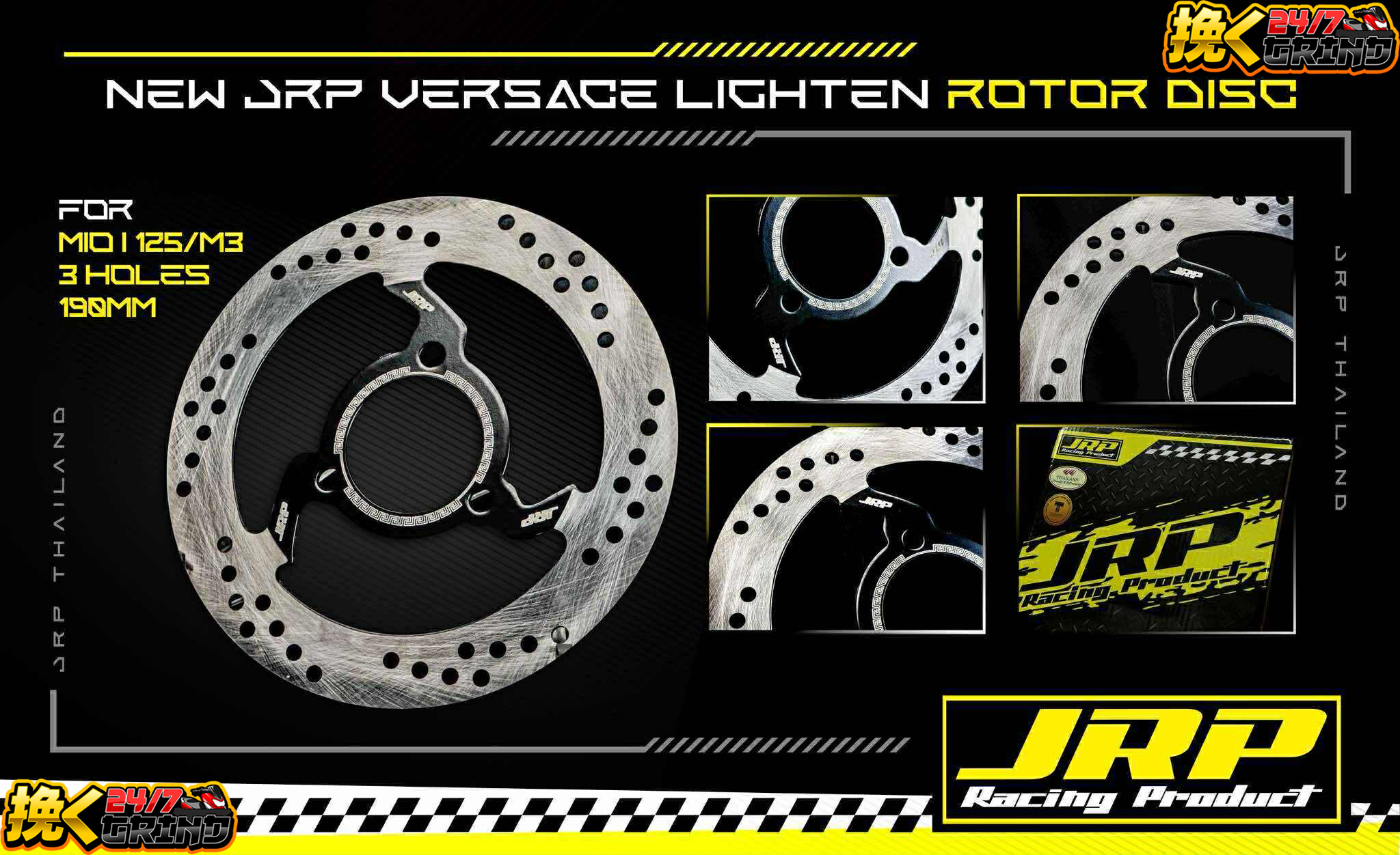 JRP Disc VERSACE Ligthen 3 Holes 190mm For Mio i 125 / M3 | Shopee ...