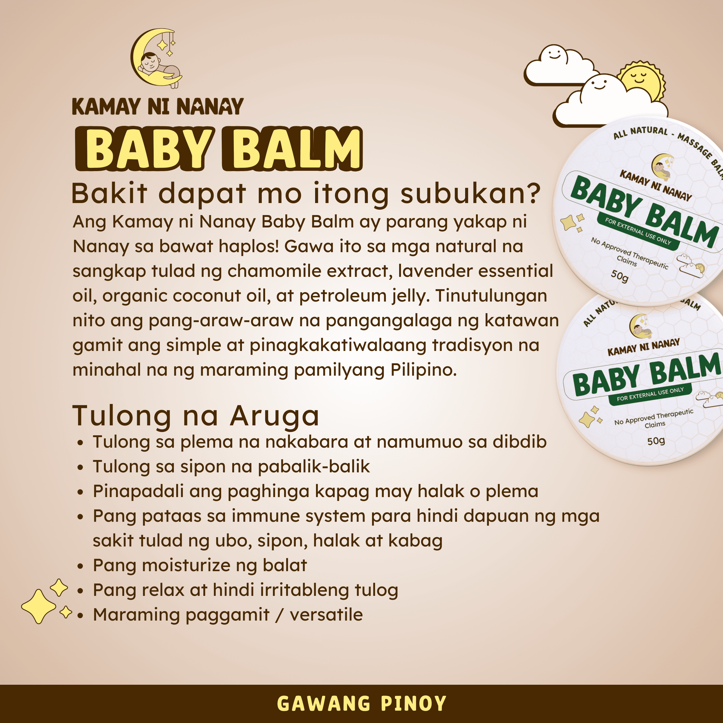 Exclusive Kamay ni Nanay Menthol Rub & Baby Balm 100% Natural Authentic ...