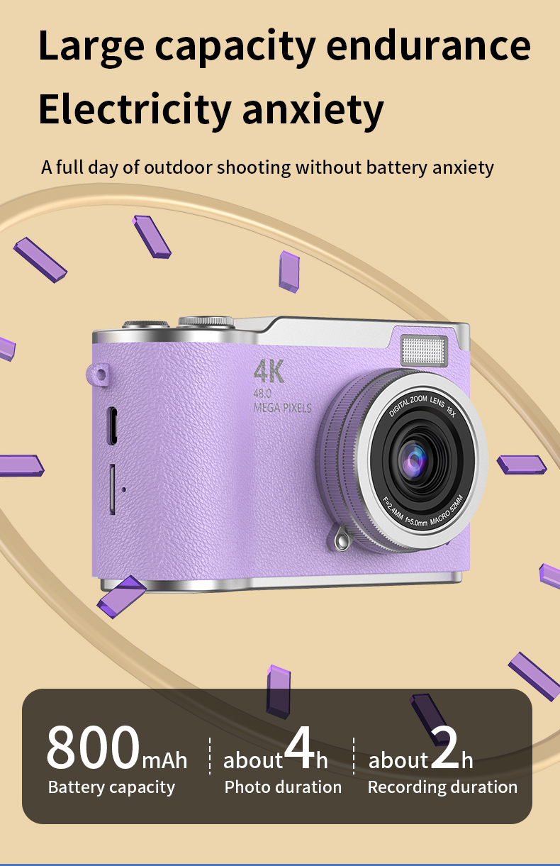 4K HD Digital CCD Camera Flip Screen X16 ZOOM Auto Focus Light Fill ...