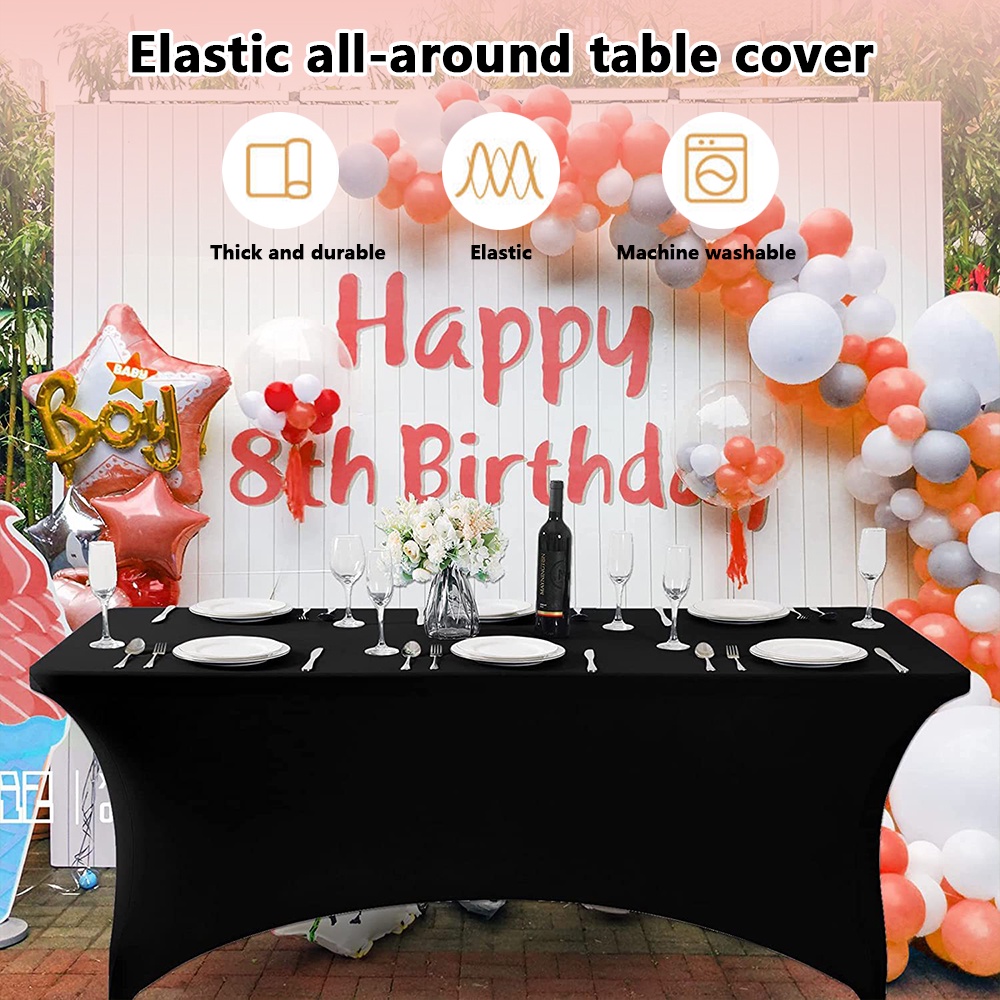 Multi-color Hotel flexible tablecloth rectangular elastic bar cocktail ...