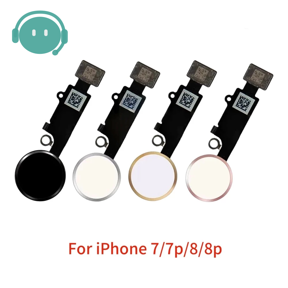 Menu Home Button with Flex Cable Touch for iPhone 5S 6 6P 6S 7 7P 8 ...