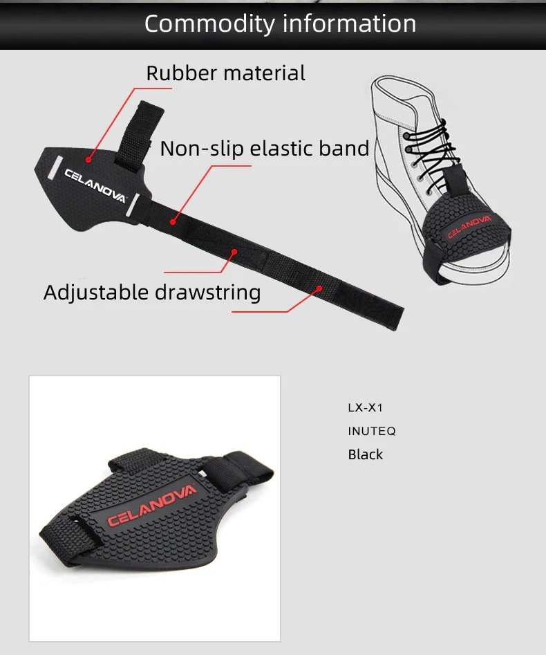 Motorcycle Shift Anti-Skid Pad Protectors Shoe Care Adjustable Shifter ...