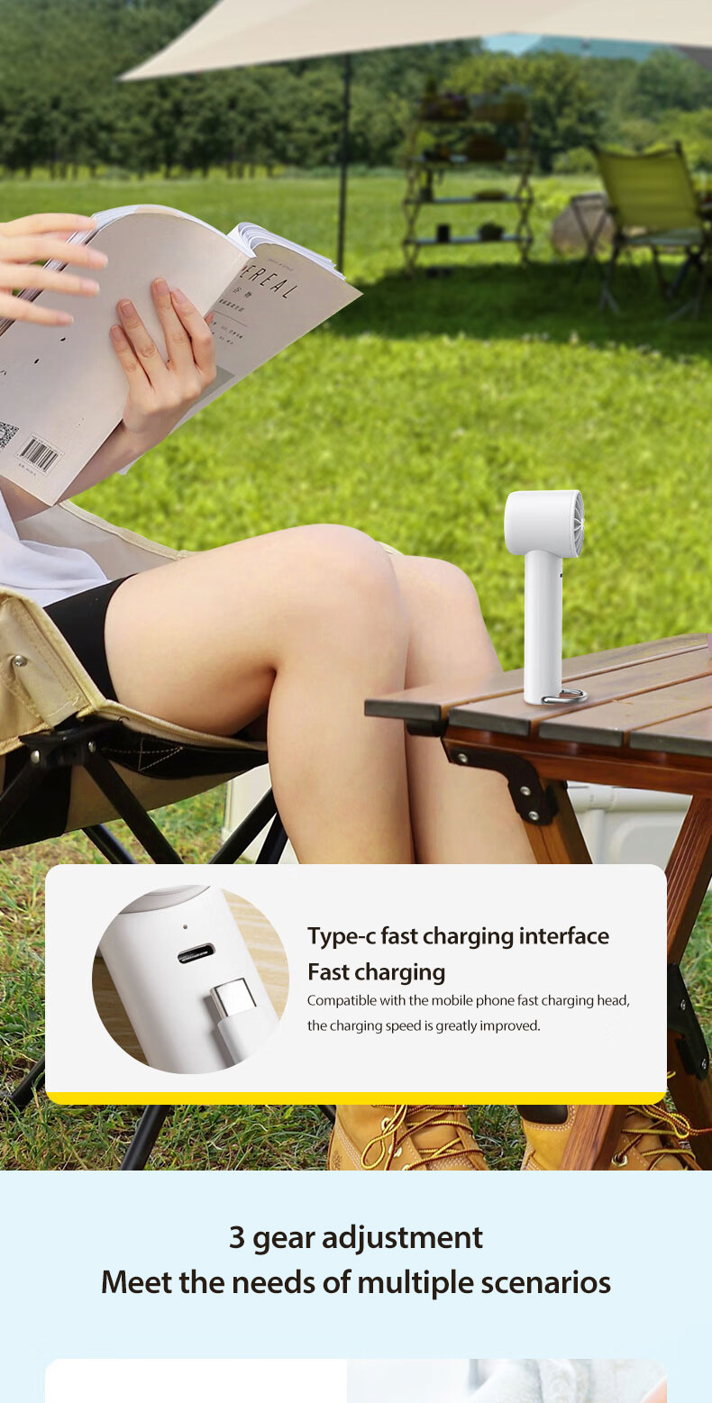 YIOMIO Mini Fan Portable Rechargeable 4000mAh Handheld Handy fan Pocket ...