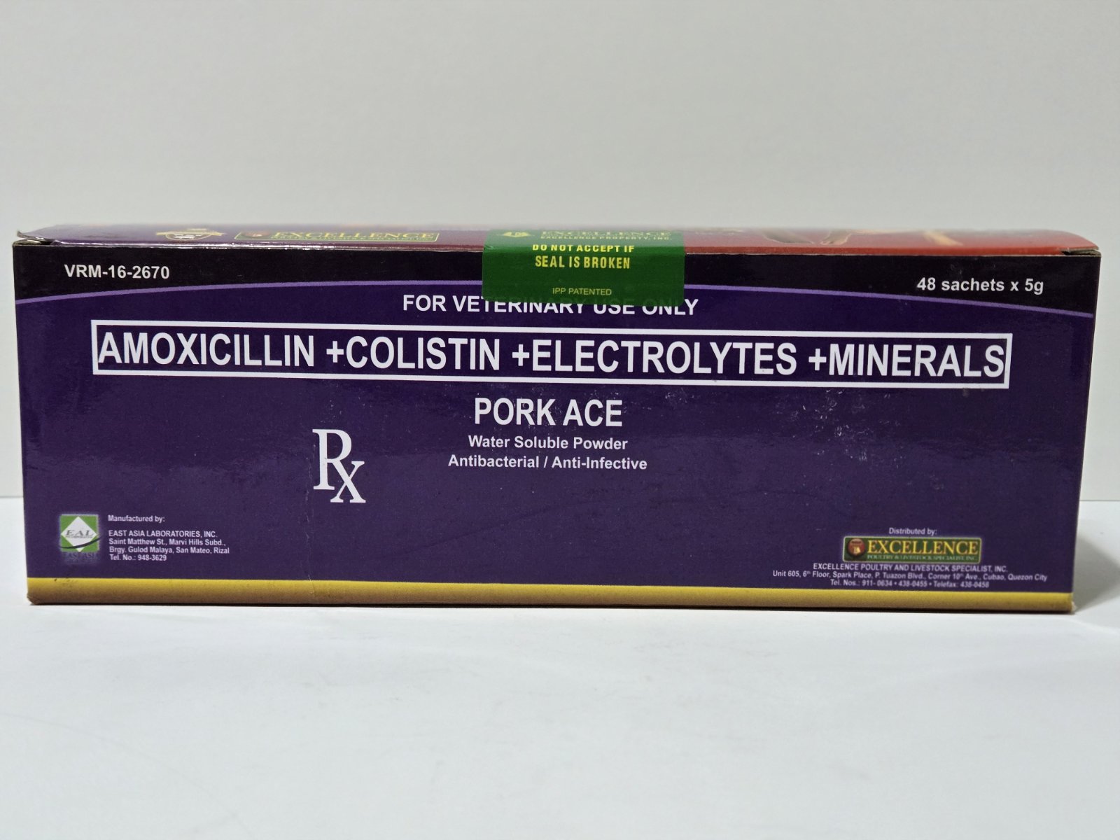 PORK ACE 48sachets x 5G - Water Soluble Powder ANTIBACTERIAL/ ANTI ...