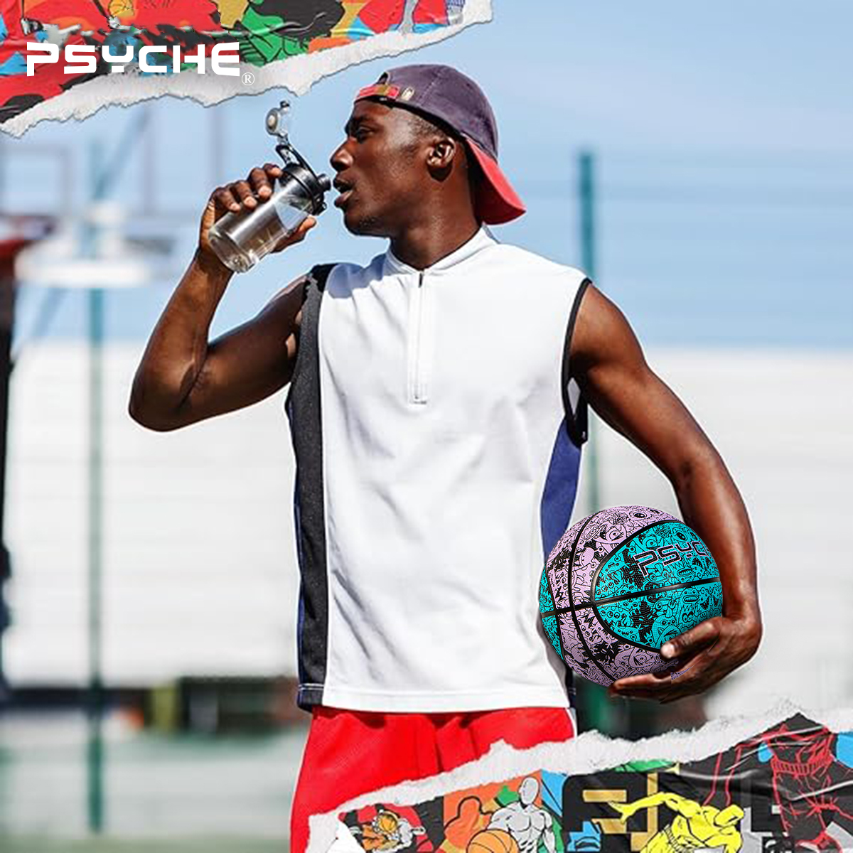 「Psyche」 Original Basketball Ball Size 3 Size 5 Size 7 Kids Youth (With ...