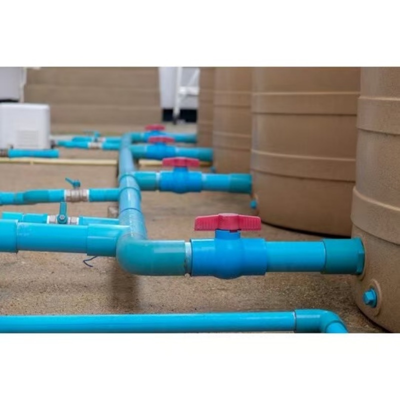 PVC Water Pipe Fittings Socket Ball Valve Blue Ball Valve Plain (1/2 ...