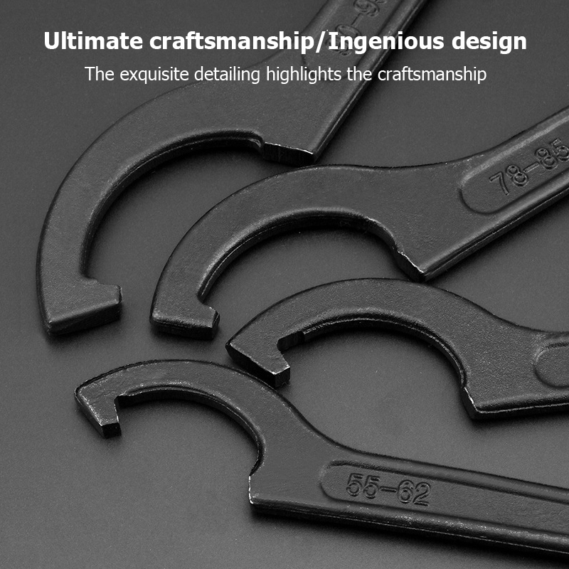 Stainless Steel Crescent Hook Head Round Nut Spanner Hand Tool 45-52mm ...