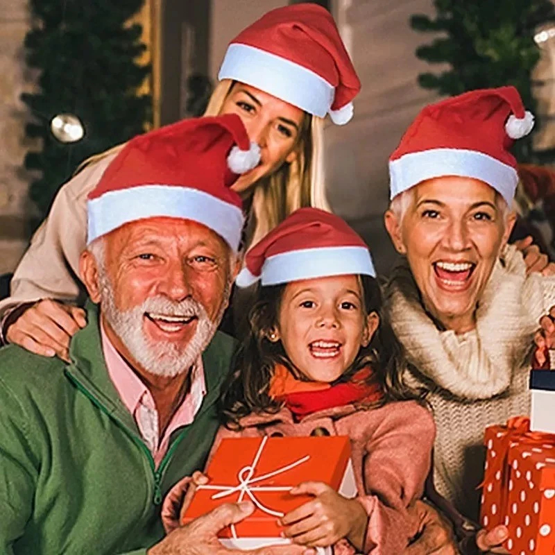 Allout LEDstar Christmas Light-Up Santa Hat Red Santa Claus Hat /Non ...