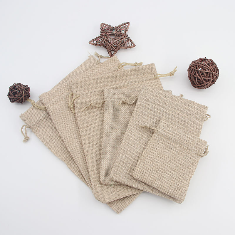 Burlap Drawstring Pouch Plain Linen Gift Bag Jute Storage organizer ...