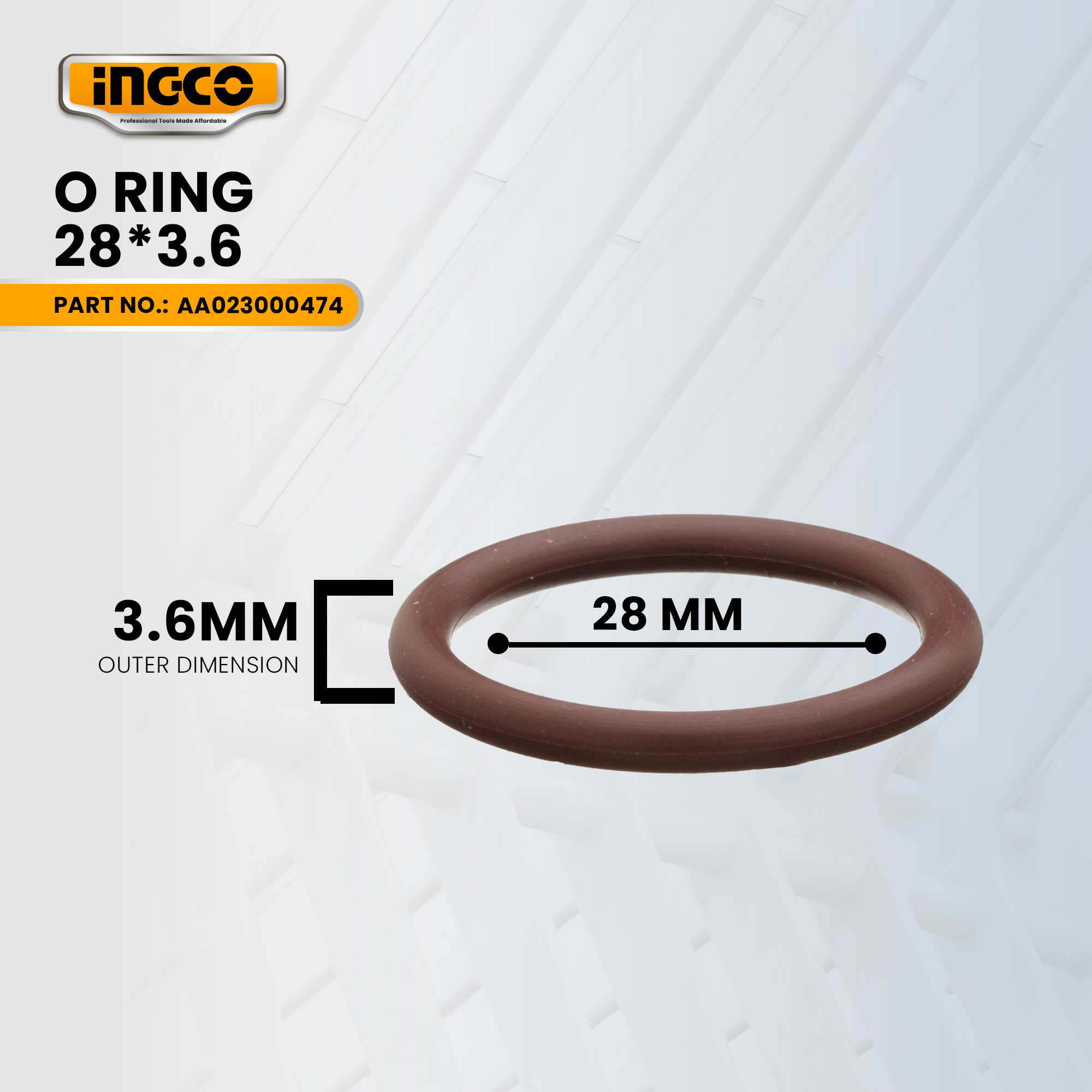 INGCO AA023000474 O-ring 28*3.6 for PDB13008 Demolition Hammer ...