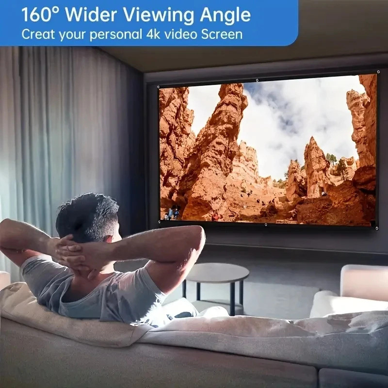 MODOFO Projector Screen 60/84/100 inch 16:9 HD Foldable Portable Movies ...
