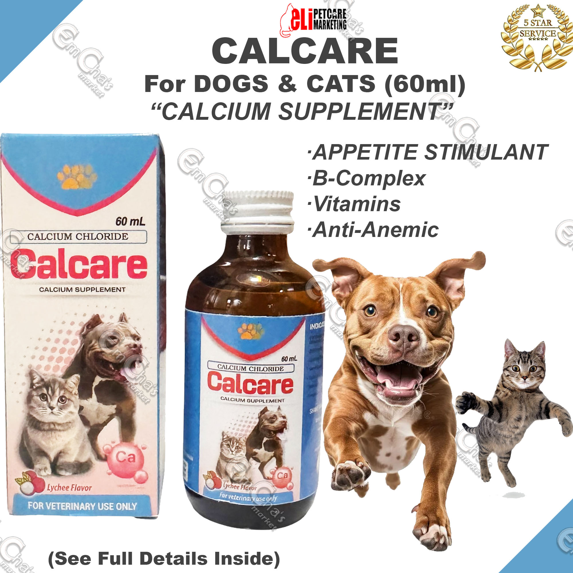 PET ORAL CARE: ELI CALCARE 60ml for Dogs and Cats Dog Calcium Cat ...