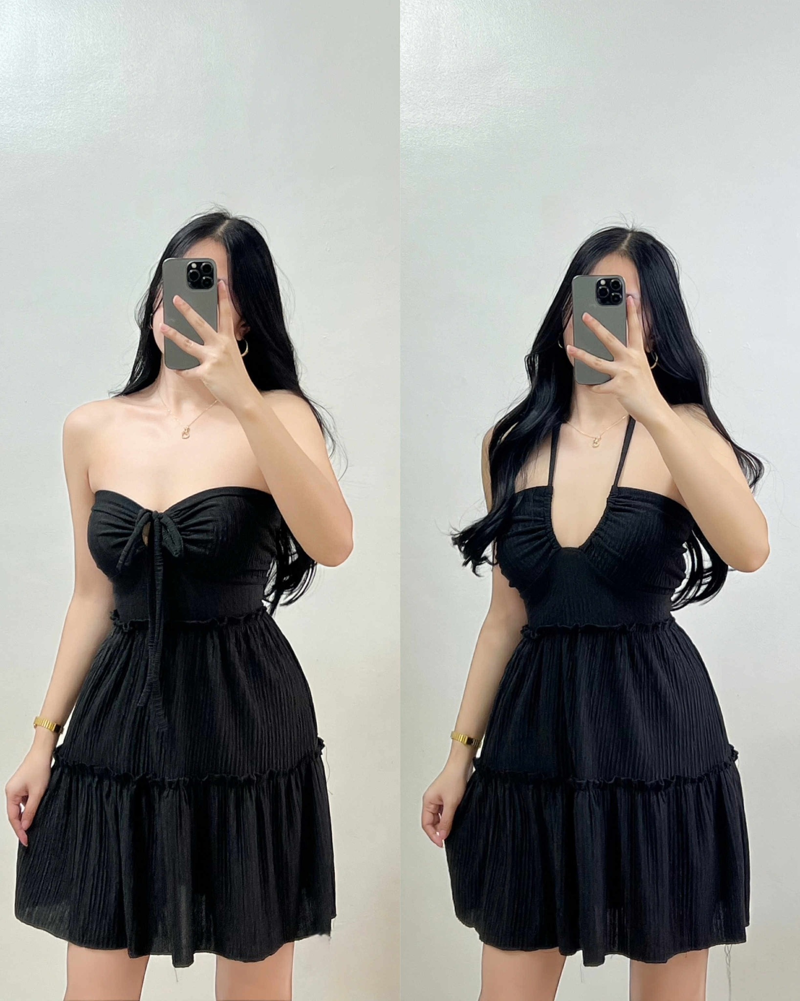 ZEALO Greta Tube Self Tie A-Line Mini Dress for Women – Bark Crepe ...