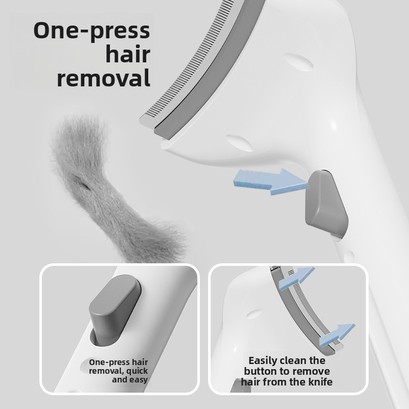 Pet Fur Thinning Comb – One-Button Tangle Remover for Cats & Dogs ...